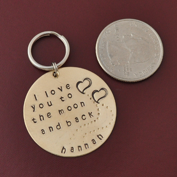 Gift Key Chain- I Love You To The Moon And Back Custom Gift ...